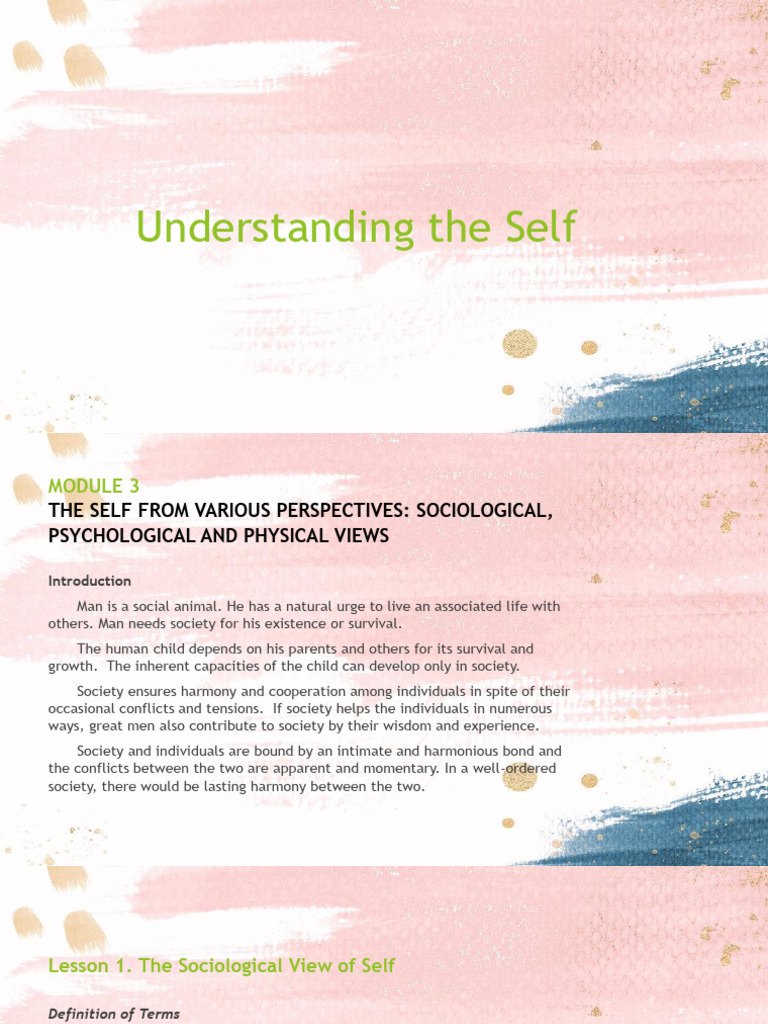 Understanding The Self-Lesson3 | PDF | Id | Psychology