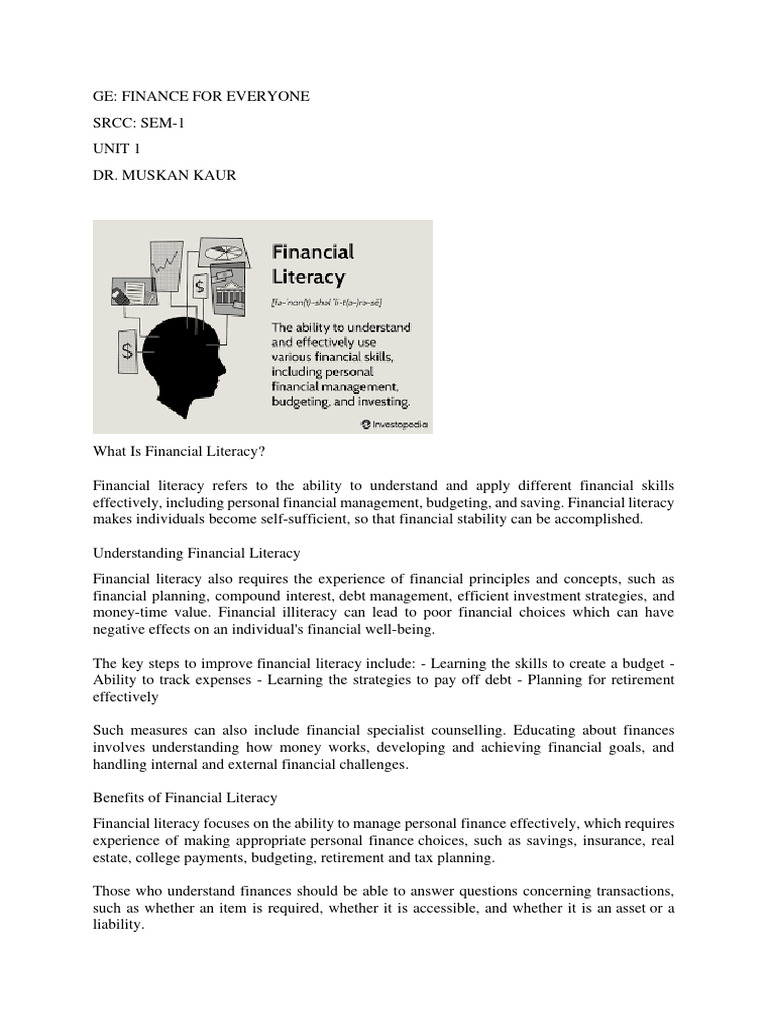 SRCC Sem 1 Ge Ffe Unit 1 Dr. Muskan Kaur | PDF | Government Budget ...