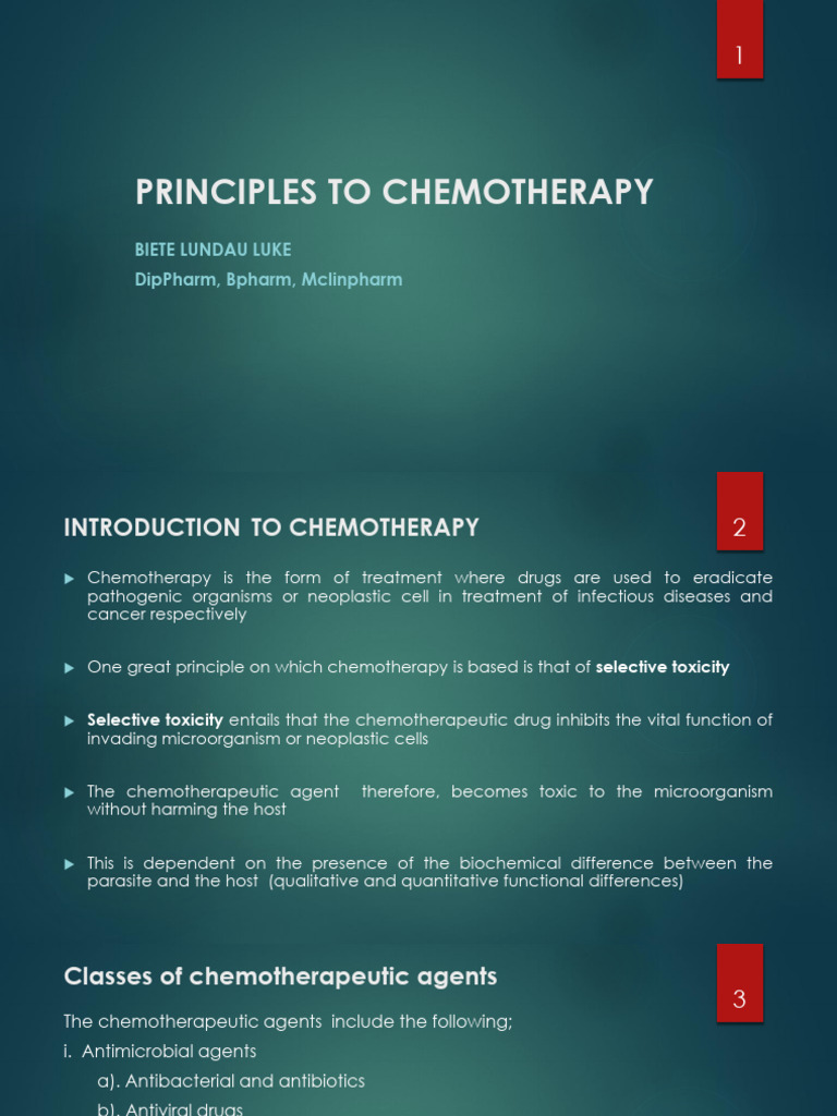 Principles To Chemotherapy | PDF | Antimicrobial Resistance | Infection