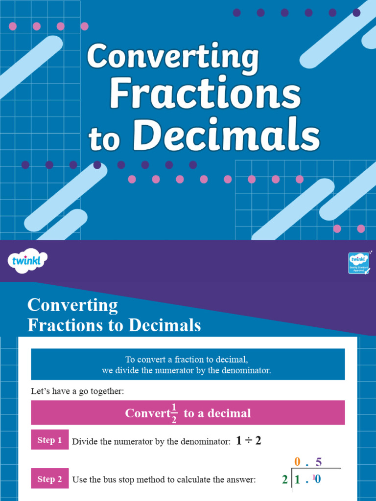 Fraction to Decimal Conversion Guide | PDF | Decimal | Algebra