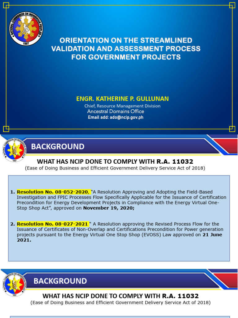 FINAL PPT FPIC PROCESS Orientation On Processing of CP Applic For Govt Projects | PDF