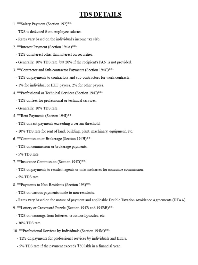 Tds Details | PDF | Employment | Pension