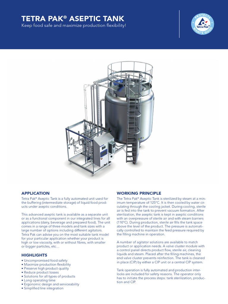 PD-leaflet Tetra Pak Aseptic Tank | PDF | Programmable Logic Controller ...