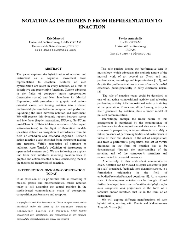 Notation As Instrument From Representati | PDF | Musical Notation | System