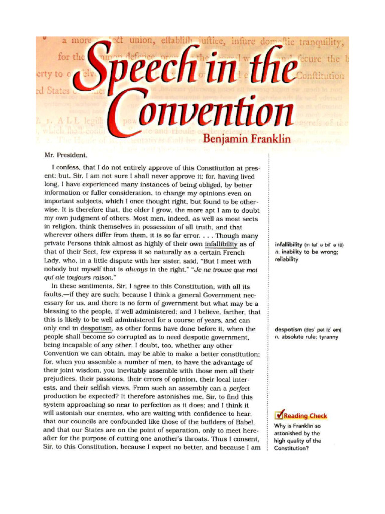 Franklin's Speech | PDF