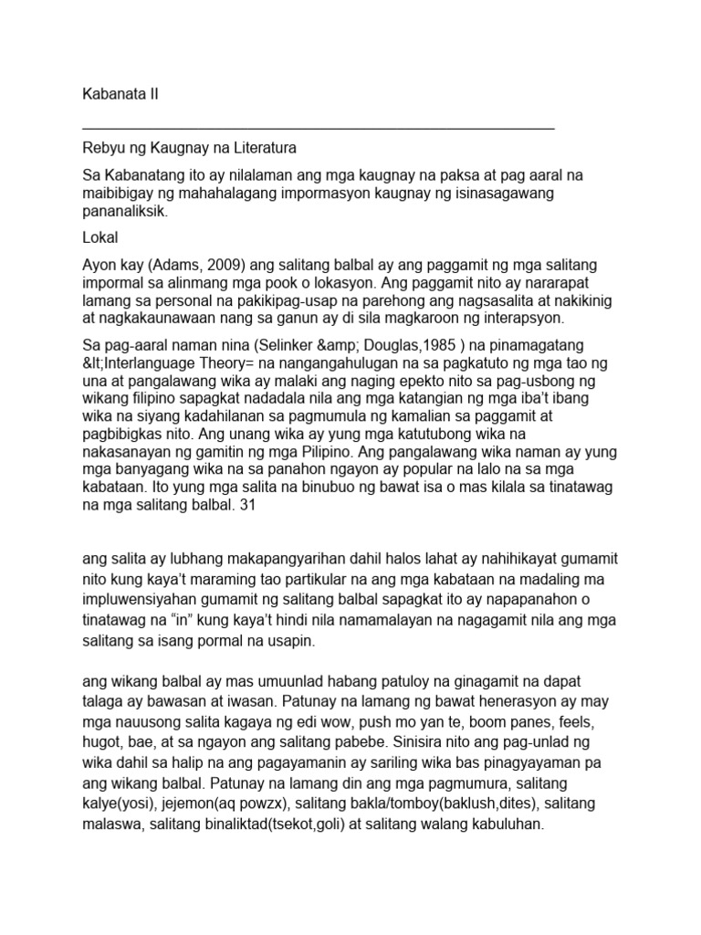 Kabanata II FilDis | PDF
