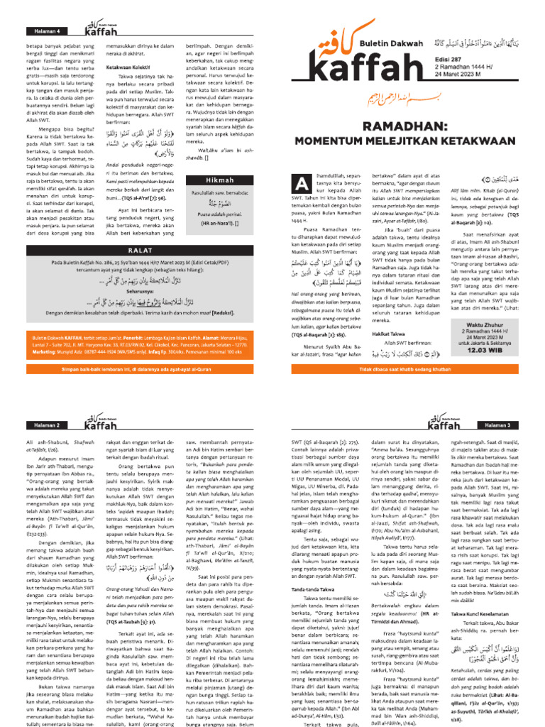 Kaffah 287 Cetak | PDF