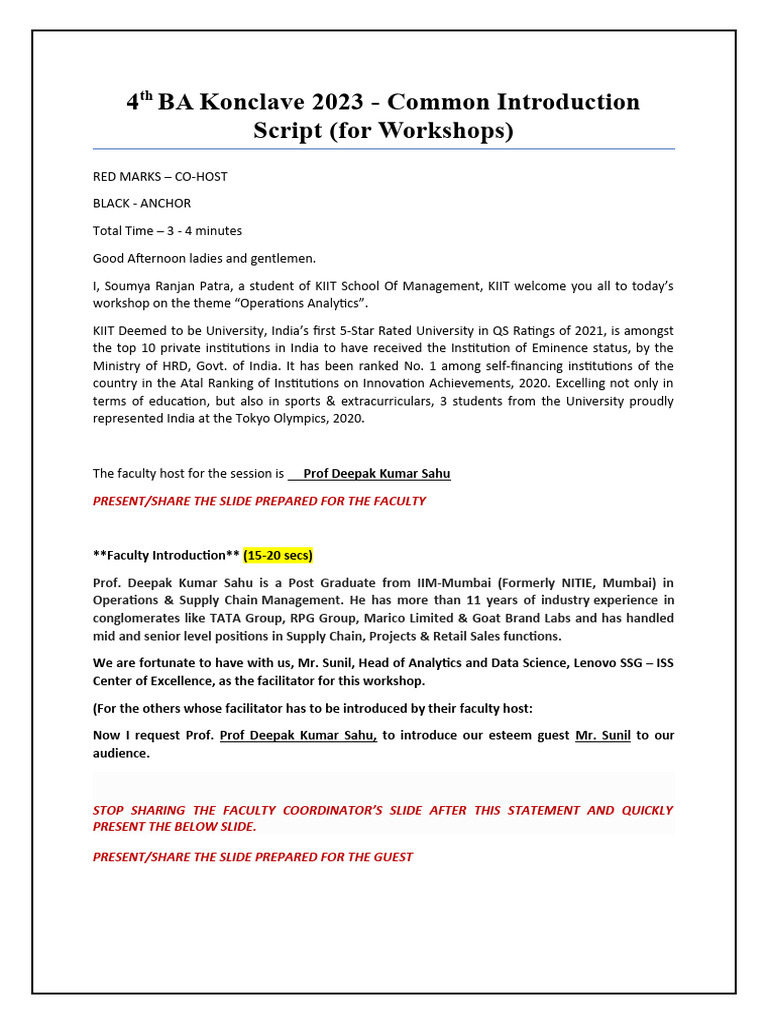 BA Konclave-Workshop Script | PDF | Business | Science
