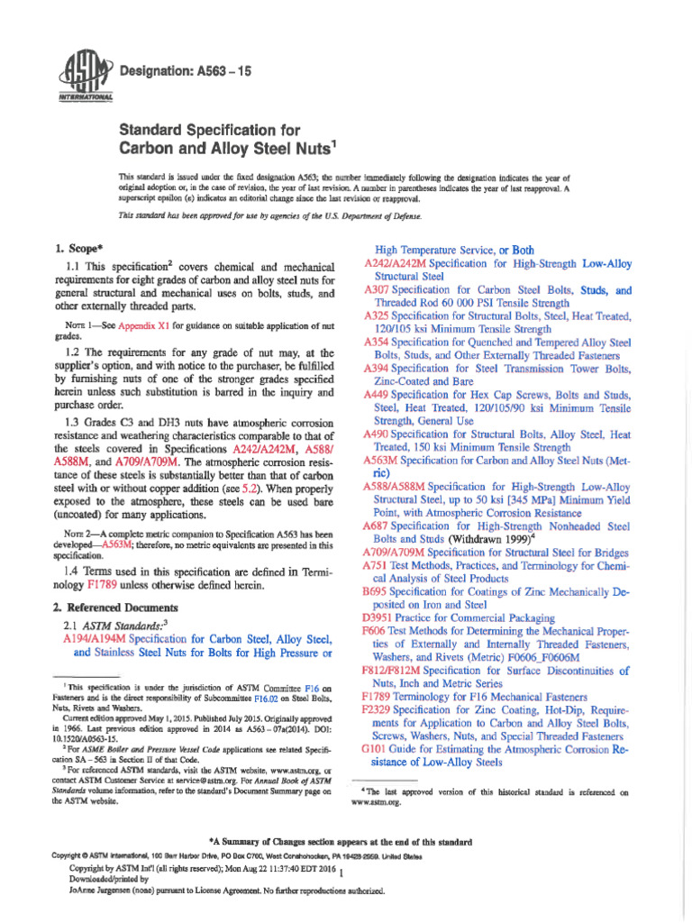 Astm A563-15 | PDF