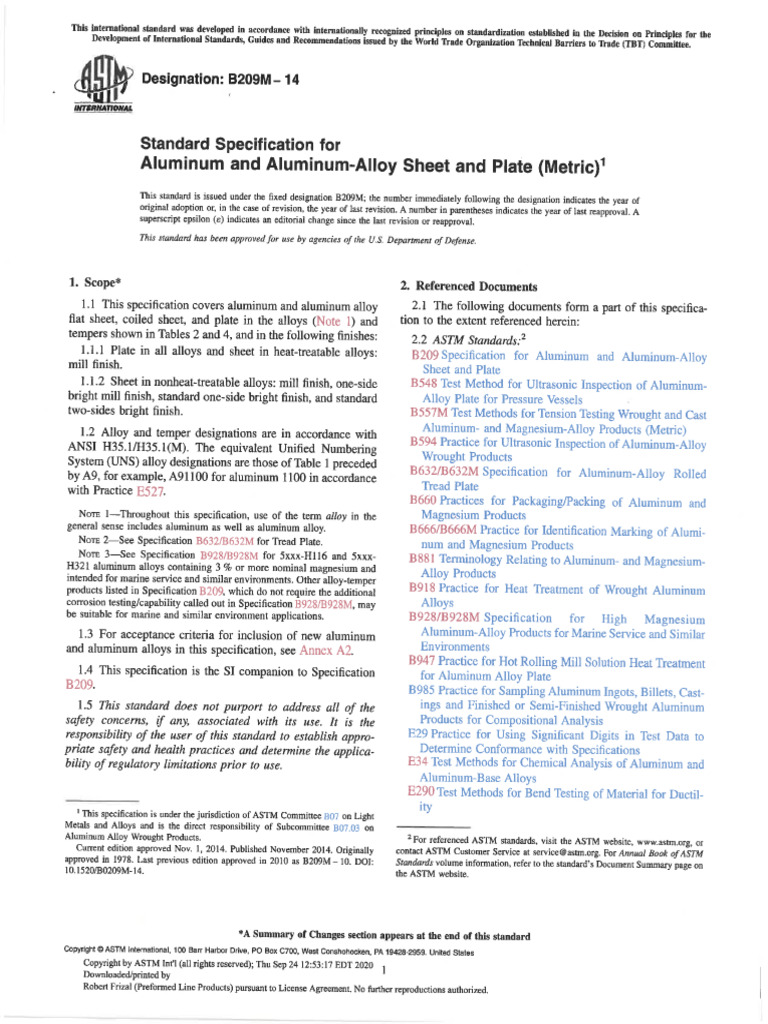 Astm B209M - 14 | PDF