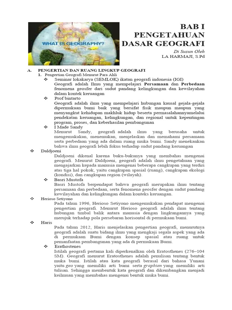 A. Pengertian Dan Ruang Lingkup Geografi | PDF | Seni & Disiplin Bahasa