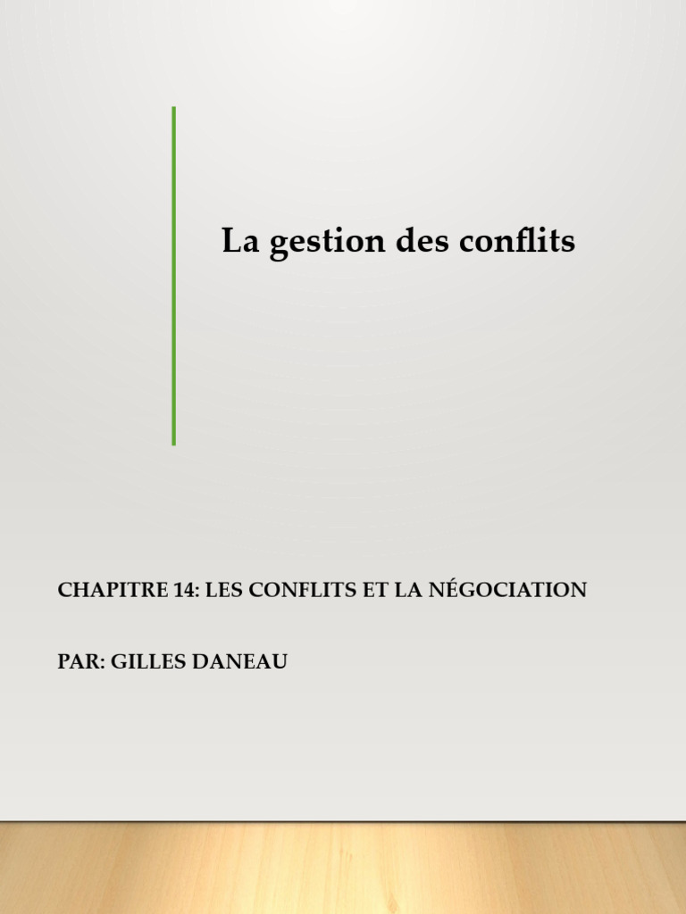 Gestion Des Conflits | PDF | Négociation | Résolution de conflit