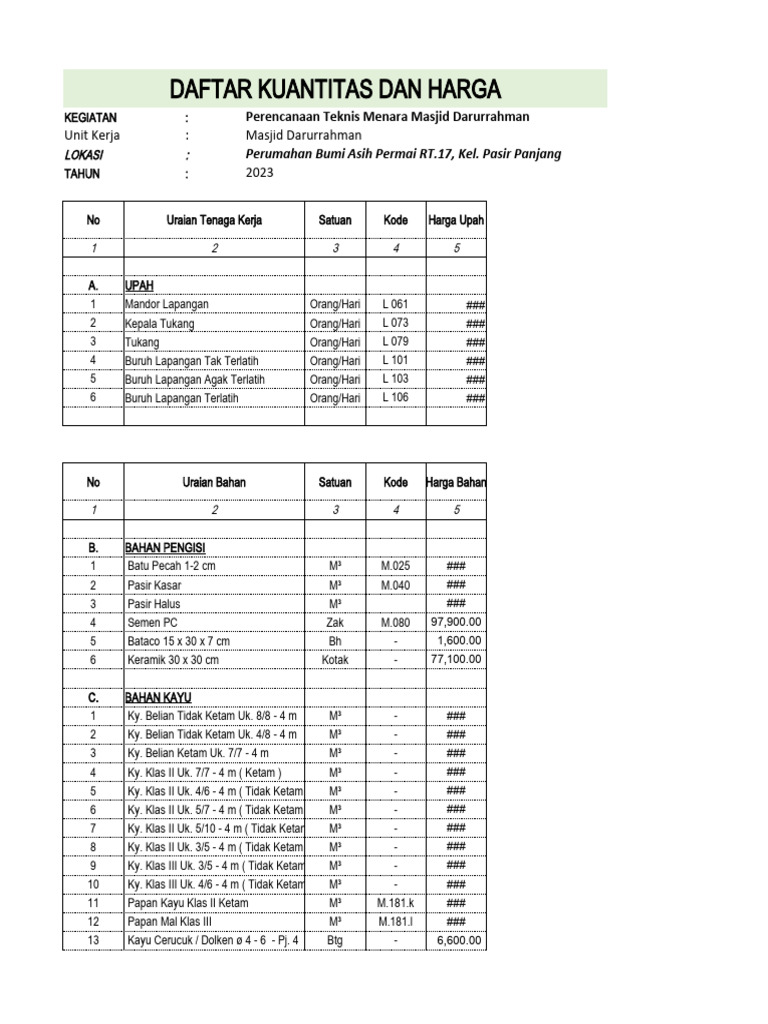 RAB Menara Masjid Darurrahman | PDF