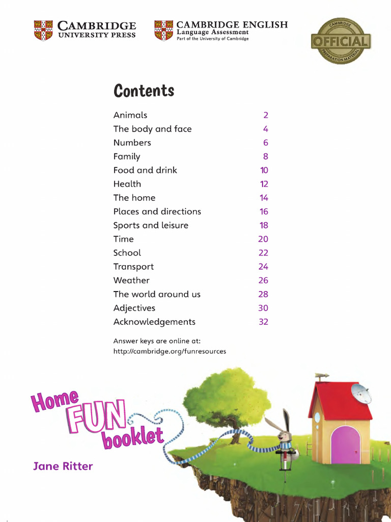 Home Fun Booklet 4 Answer Key | PDF