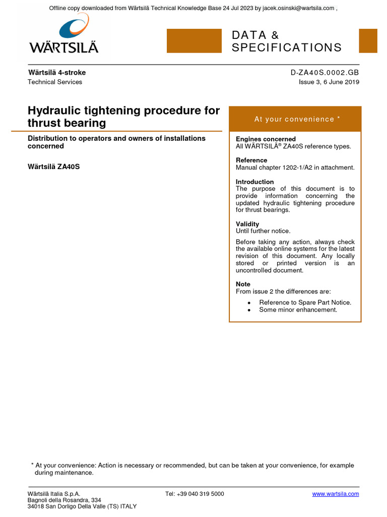 D-ZA40S.0002.GB - Hydraulic Tightening Procedure For Thrust Bearing ...