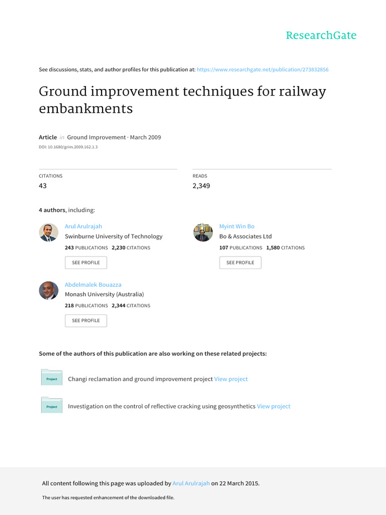 ICE-Ground Improvment Techniques For Railway Embankments | PDF | Soil ...