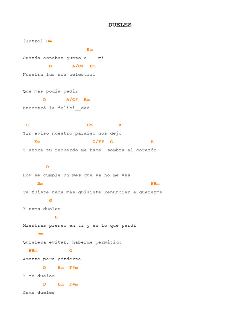 DUELES (Acordes) | PDF