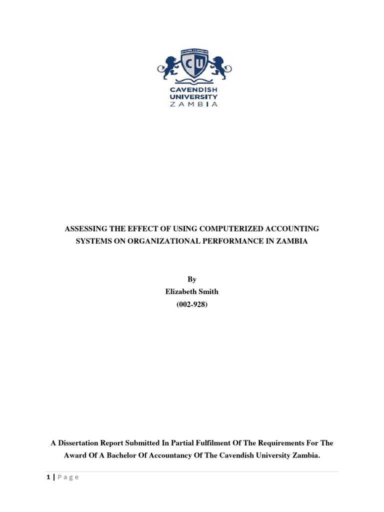 Assessing The Effect of Using Computerized Accounting Systems On Organizational Performance in ...