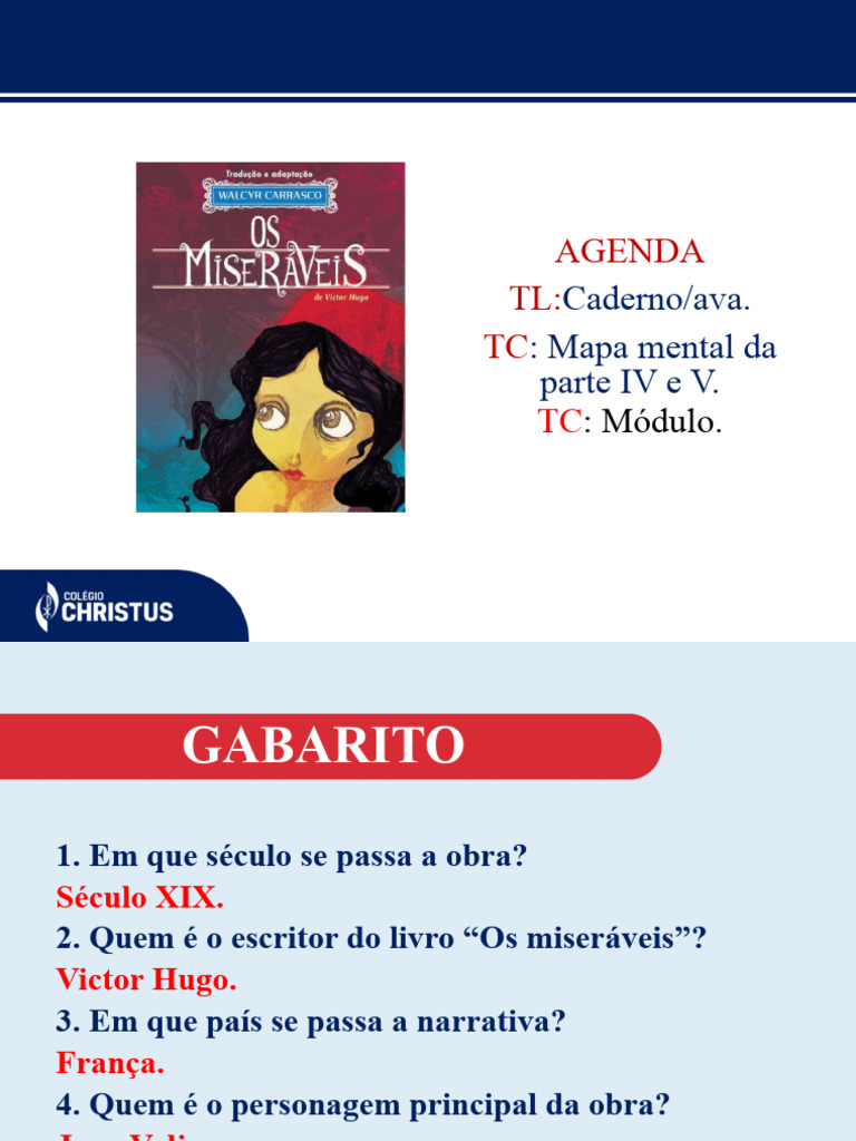 Aula 85 (Os Miserã¡Veis, Parte v) Com Gabarito | PDF | Cosette | Os Miseráveis