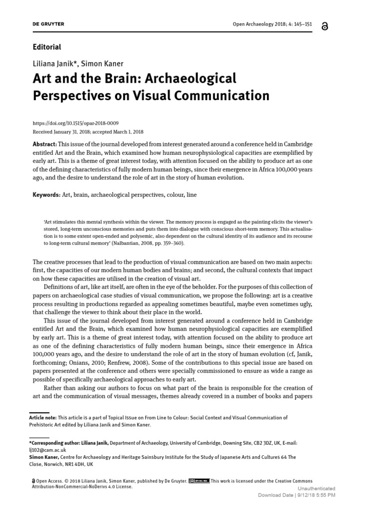 Liliana Janik, Simon Kaner - Art and the Brain Archaeological ...