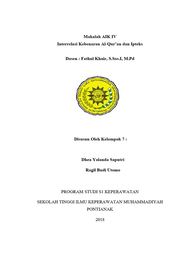 Makalah AIK IV Interrelasi Kebenaran Al-Qur'an Dan Ipteks | PDF