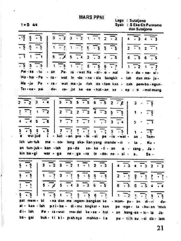 Partitur Mars Ppni | PDF