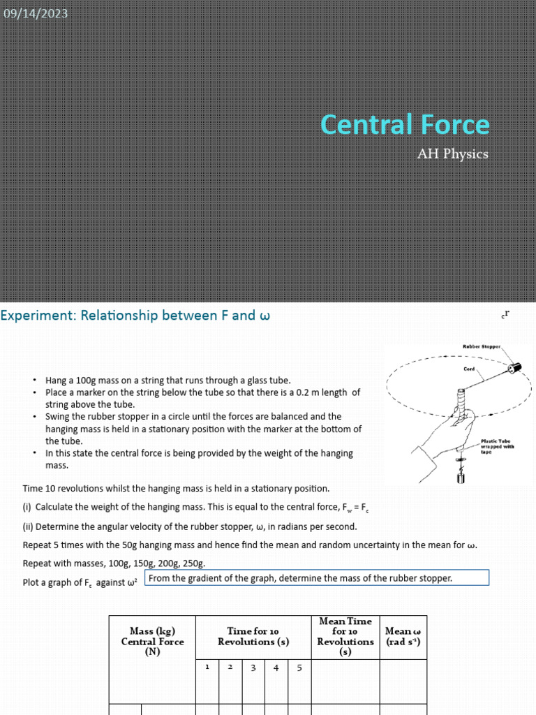 AH RMA PPT 4.-Central-Force | PDF | Force | Celestial Mechanics