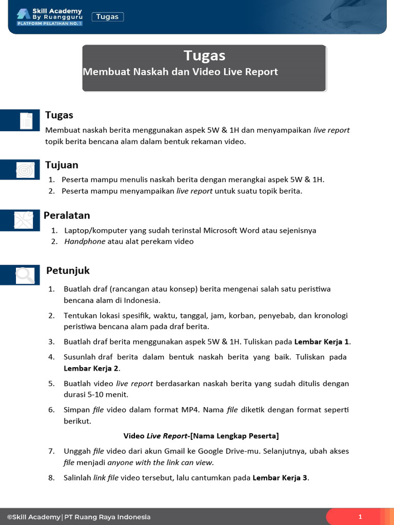 Membuat Video Live Report - Indra Herianto | PDF