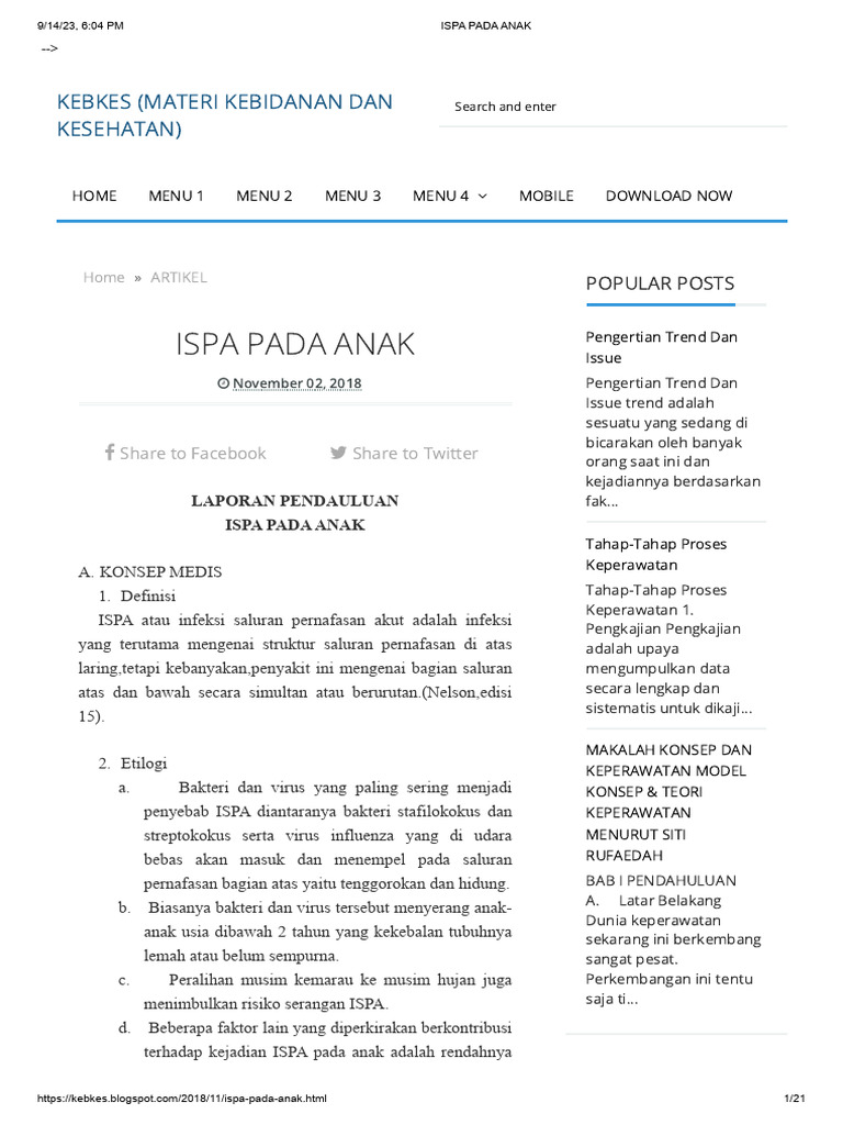 Ispa Pada Anak | PDF