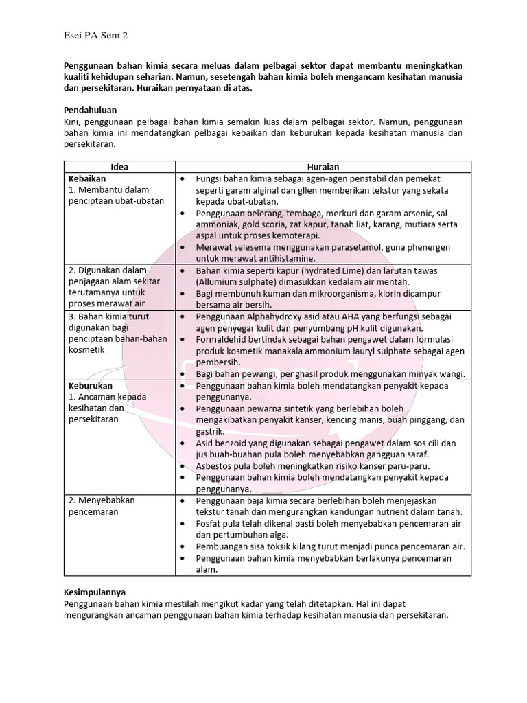 Esei S2 - Bahan Kimia | PDF