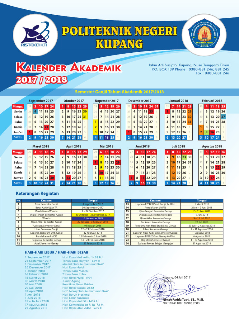 Kalender Akademik Kupang 2017-2018 Proof2 Email | PDF