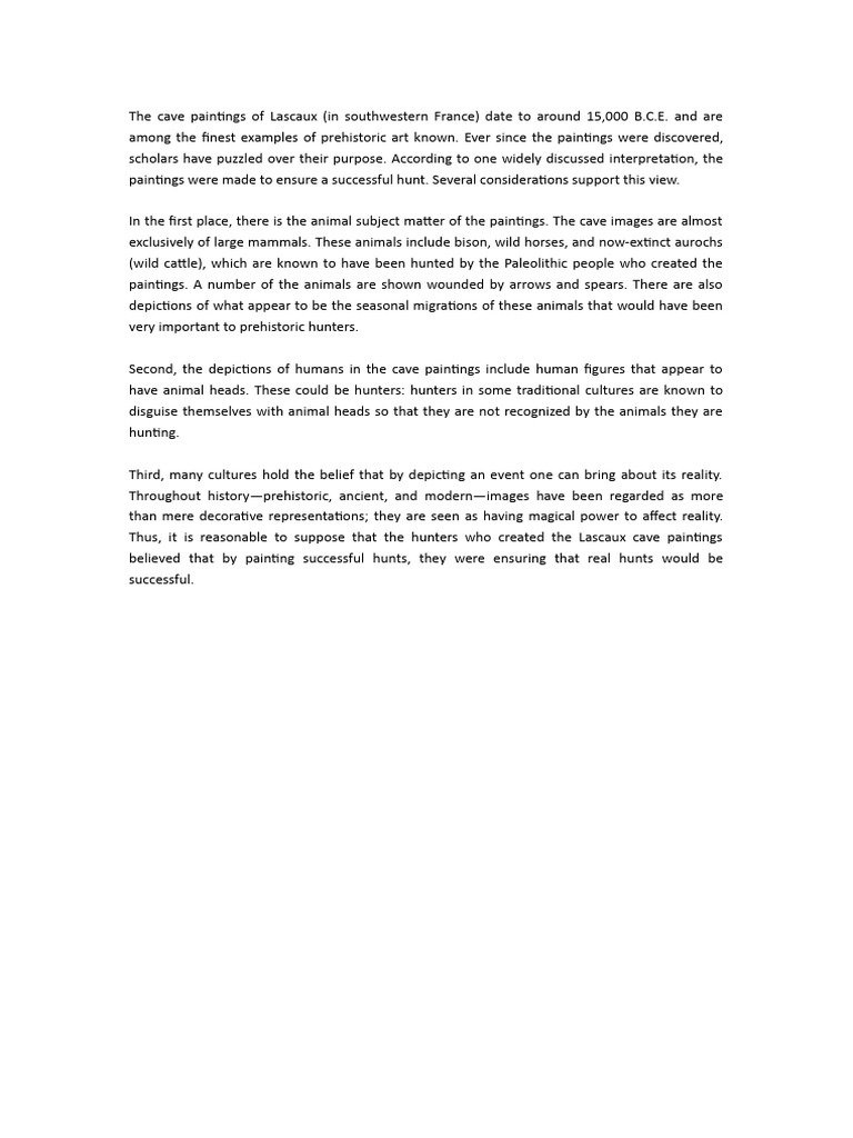 Lascaux Cave Paintings: Hunt Rituals | PDF | Social Science