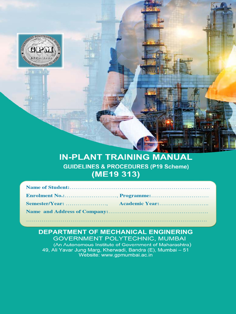 In-Plant Training Guidelines Manual | PDF | Engineering | System