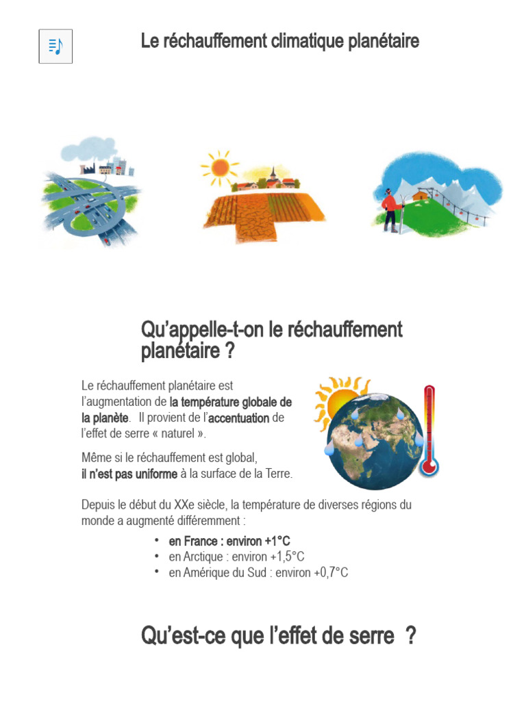 Le Réchauffement Climatique | PDF | Changement climatique | Gaz à effet ...