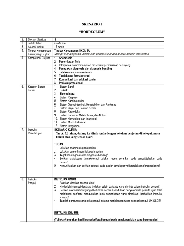 SOAL OSCE KOAS MATA PERIODE 24 JANUARI - 26 FEBRUARI 2022-Dikonversi | PDF