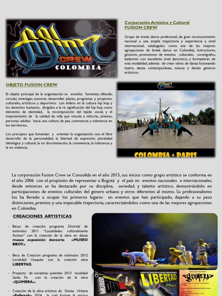 Fusion Crew: Líder en Break Dance Colombia | PDF | Colombia | Bogotá