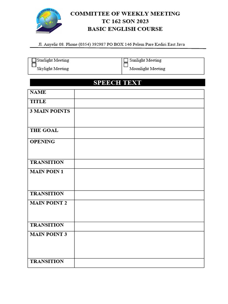 Speech Text PDF