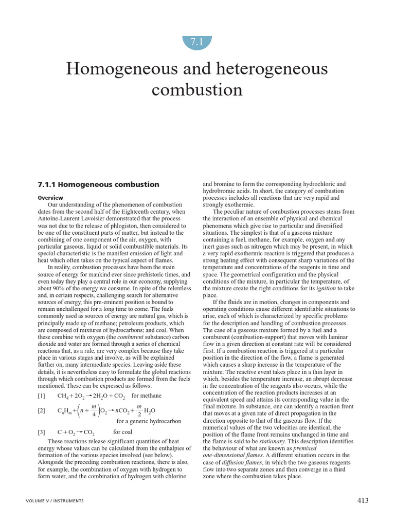 Homogeneous and Heterogeneous Combustion | PDF | Combustion | Chemical ...