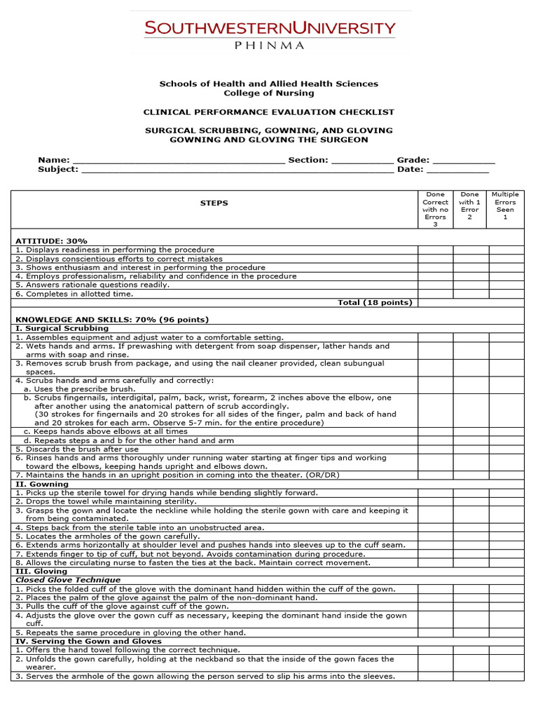 Surgical Scrubbing Gowning and Gloving | PDF | Hand | Glove