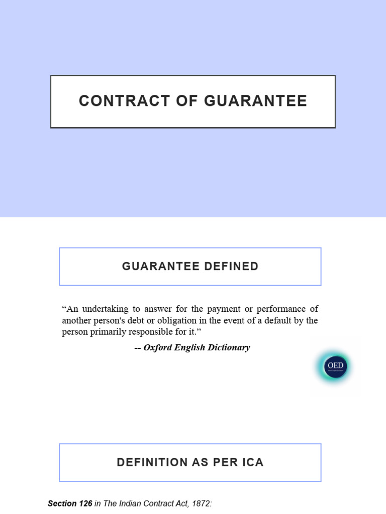 Understanding Contracts of Guarantee | PDF | Guarantee | Consent