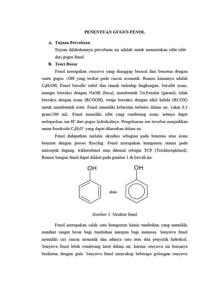 Praktikum Fenol Dan Reaksi Esterifikasi | PDF