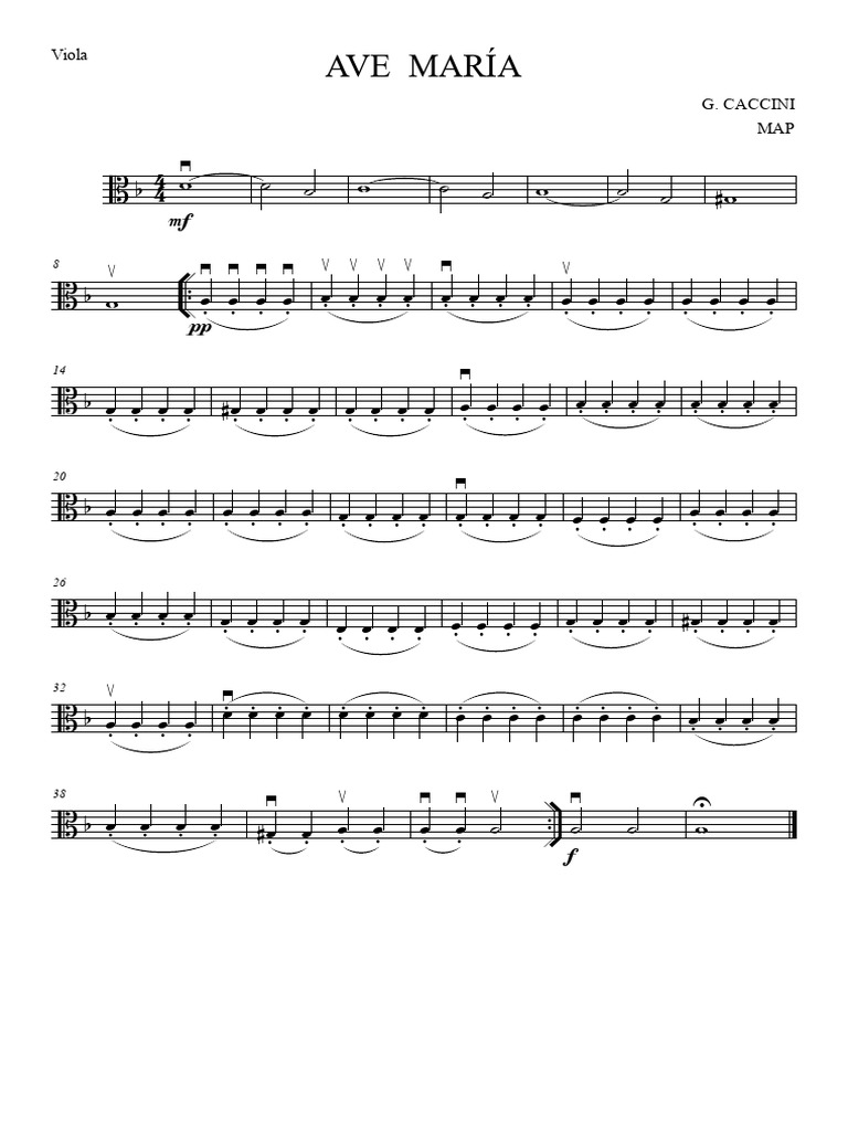 Ave Maria Caccini - Viola | PDF