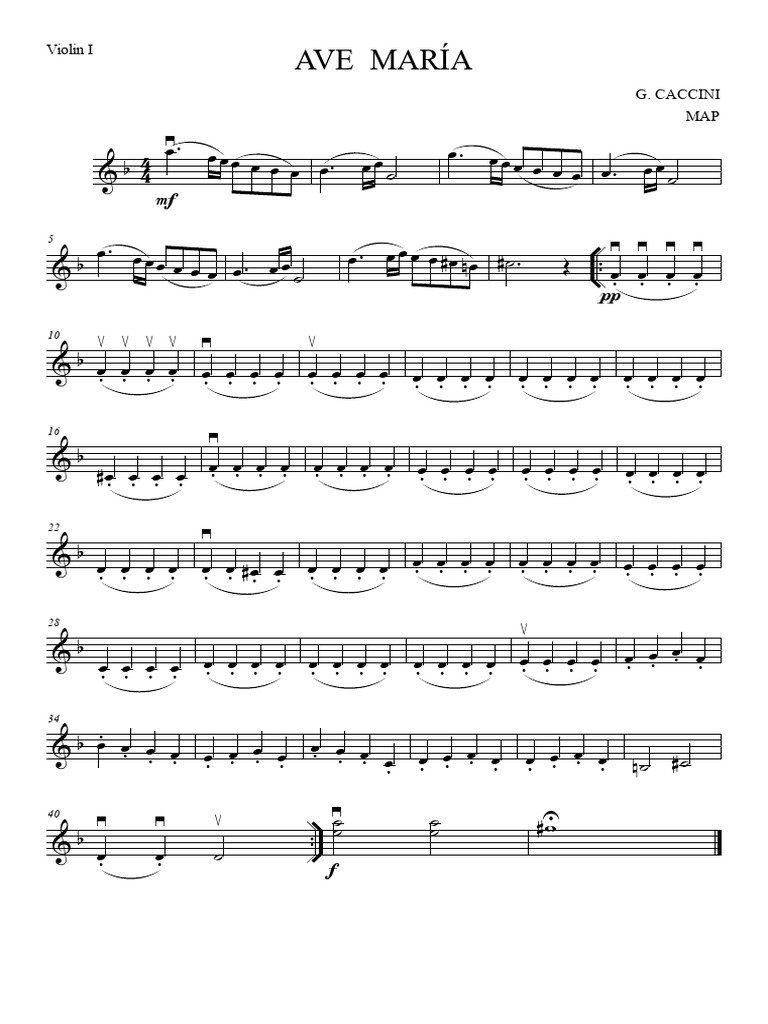 Ave Maria Caccini - Violin I | PDF