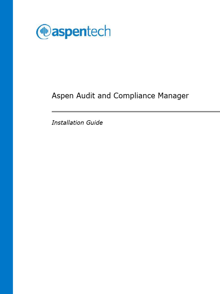 AspenAuditComplMgrV12 Inst | PDF | Installation (Computer Programs) | Databases