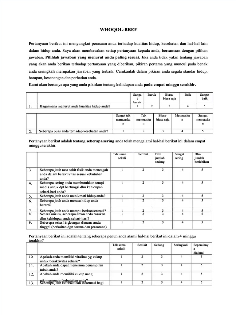 PDF Whoqol Bref - Compress | PDF