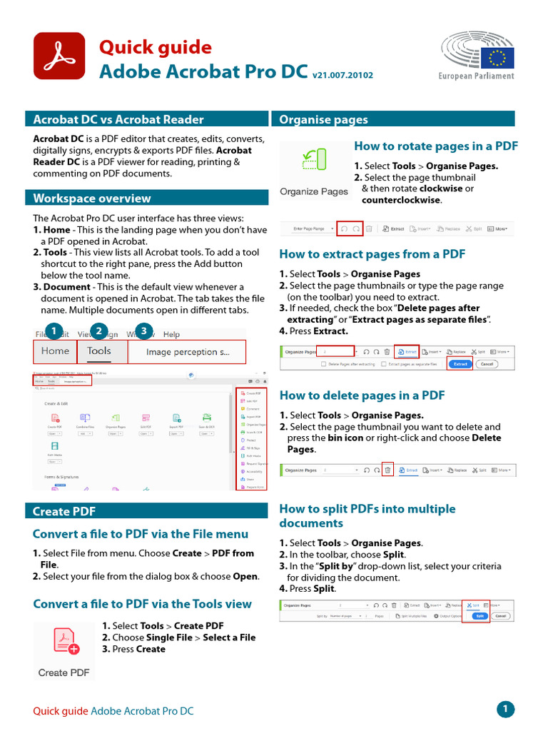 Adobe Acrobat Pro DC: Quick Guide | PDF | Tag (Metadata) | Computing