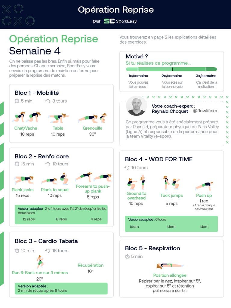 Programme de remise en forme semaine 4 | PDF