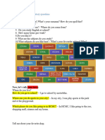 LIST OF QUESTIONS FOR FLYERS SPEAKING TEST | PDF