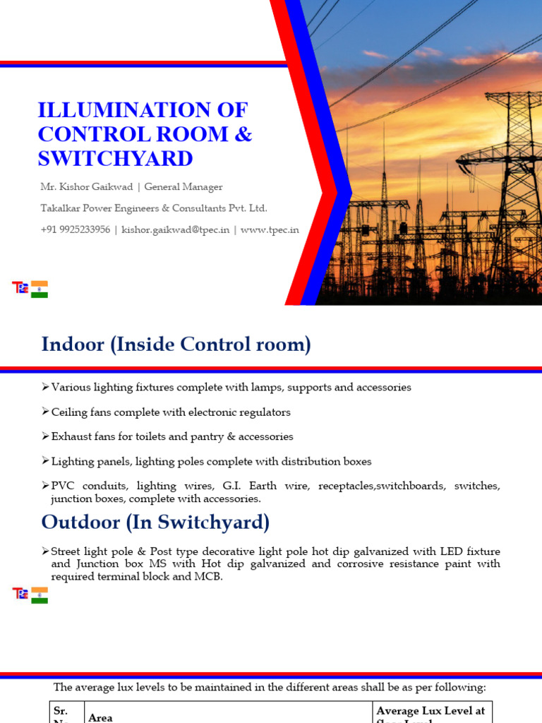 Control Room and Switchyard Lighting Design | PDF | Lighting | Ac Power ...