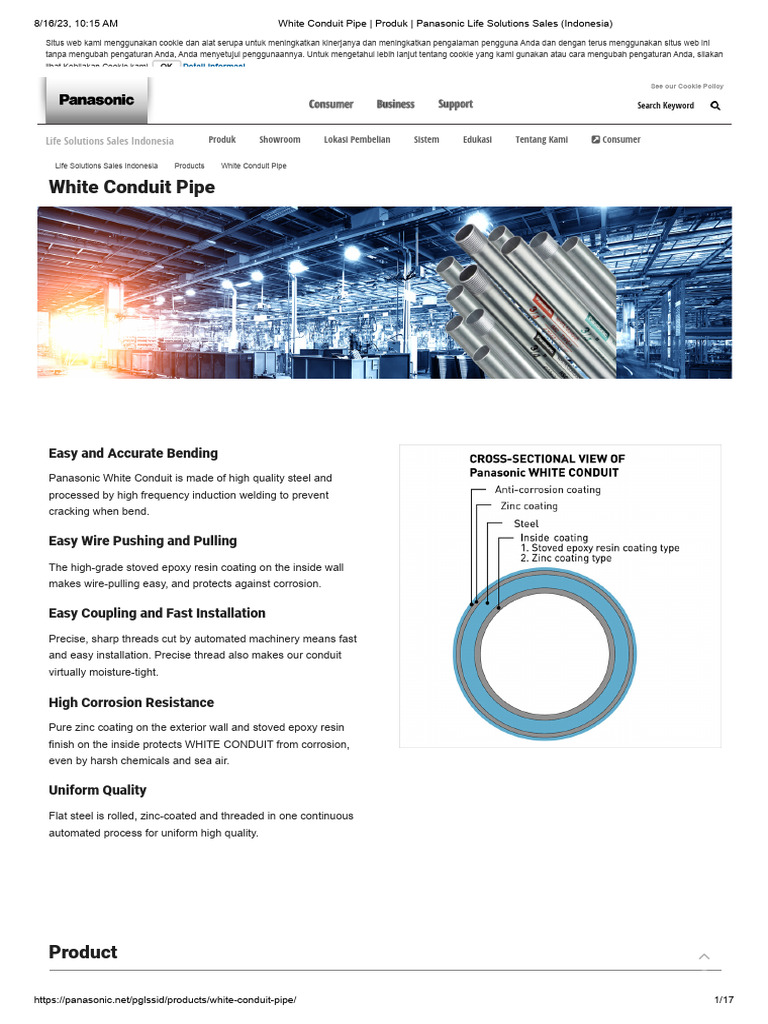 White Conduit Pipe - Produk - Panasonic | PDF | Pipe (Fluid Conveyance ...